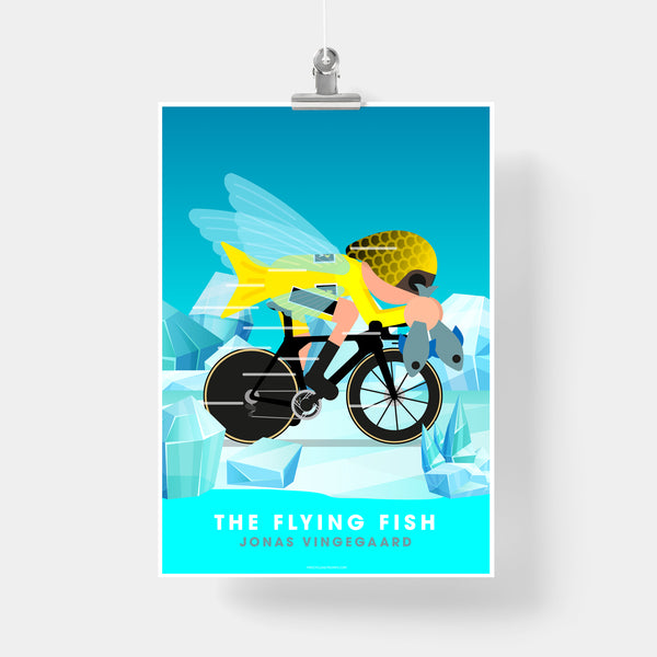 Jonas Vingegaard - The Flying Fish print – Pro Cycling Trumps