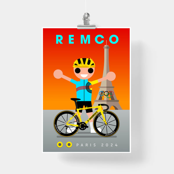 Remco Evenepoel - Paris 2024 Olympics Print – Pro Cycling Trumps